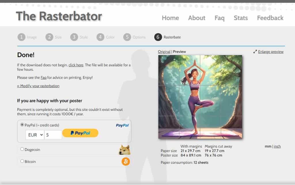 Rasterbator：免費將圖片放大並分割成多頁 PDF 的工具，輕鬆製作巨幅海報 – 關鍵應用